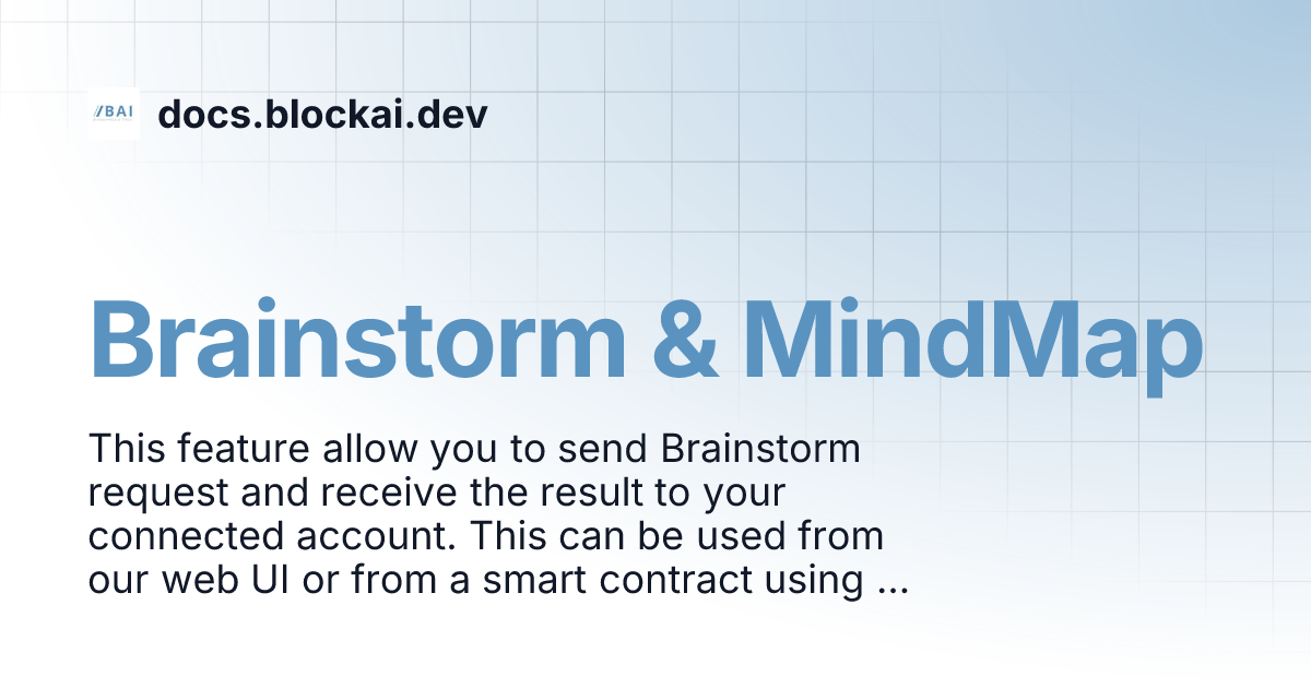 Brainstorm & MindMap | docs.blockai.dev